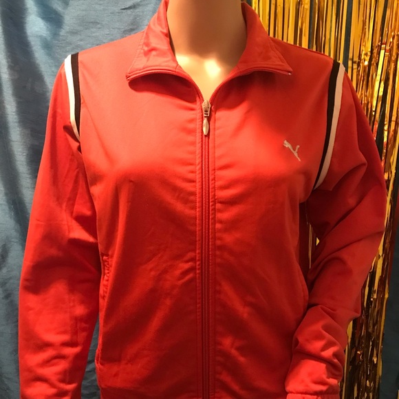 Puma | Tops | Puma Orange Track Jacket | Poshmark